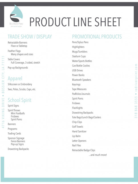 Line Sheet | Red River Print